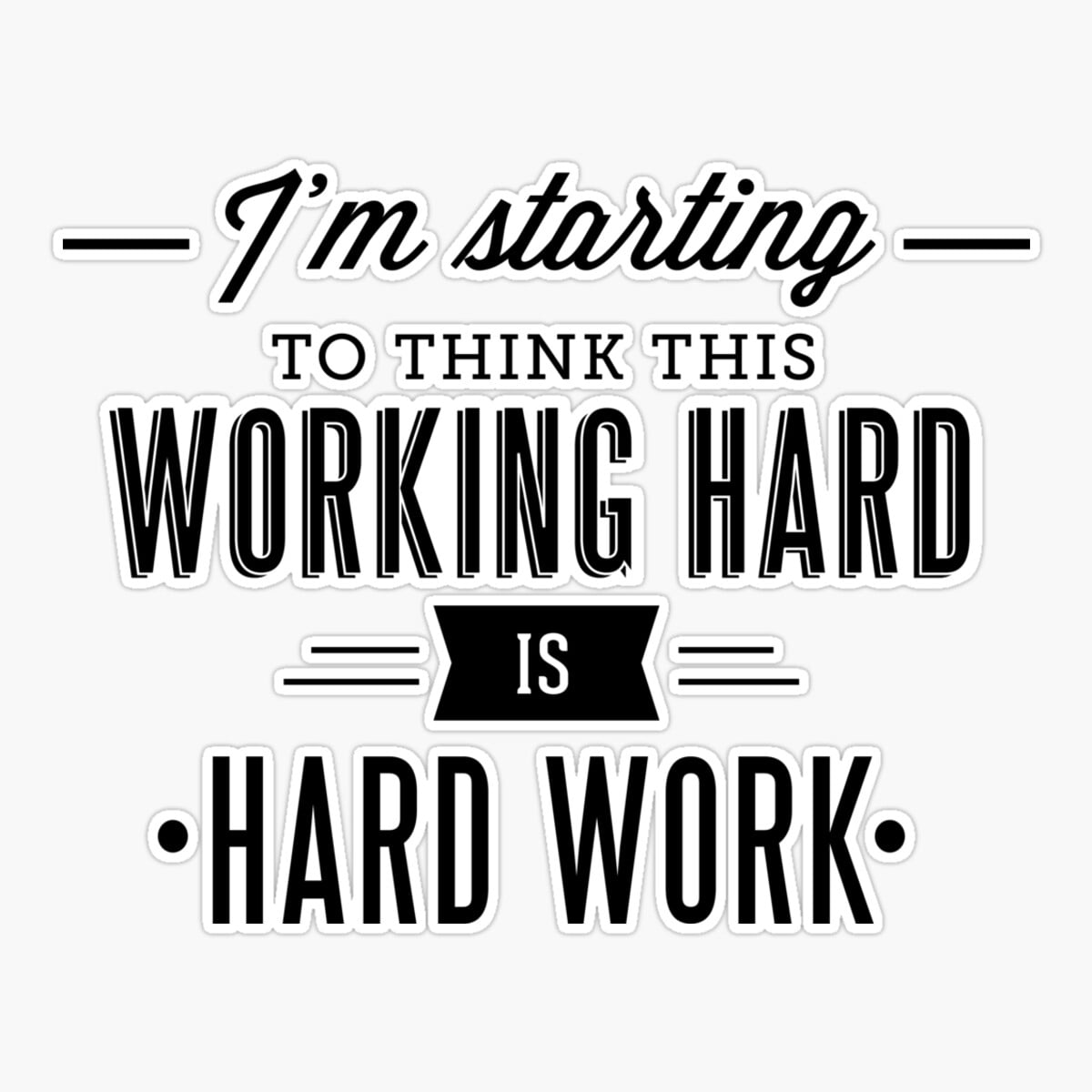 Onim Hard Work Sticker, Phone Decal Water Bottle Stickers Car Decals ...