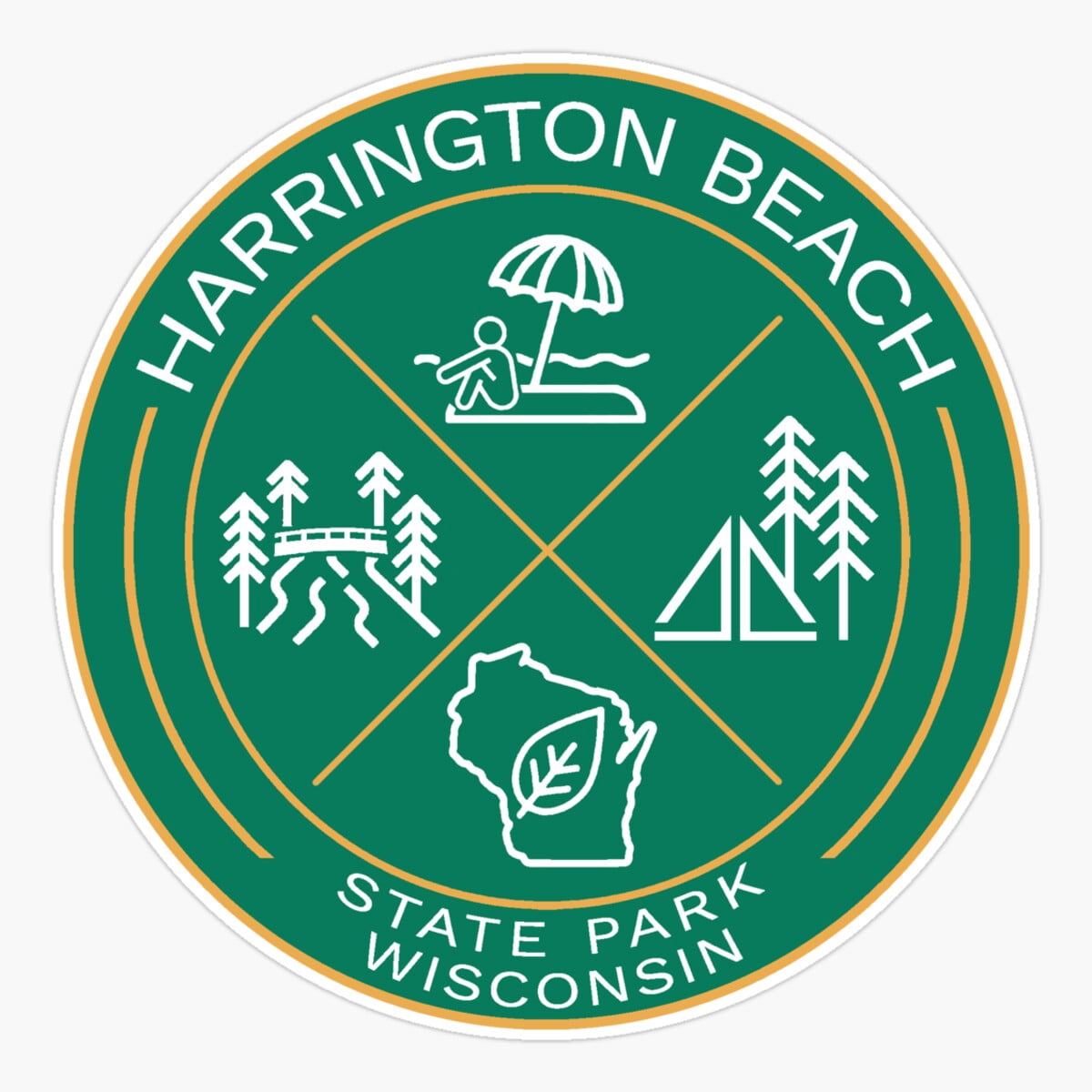 Onim Harrington Beach State Park Heraldic Logo Sticker, Phone Decal ...