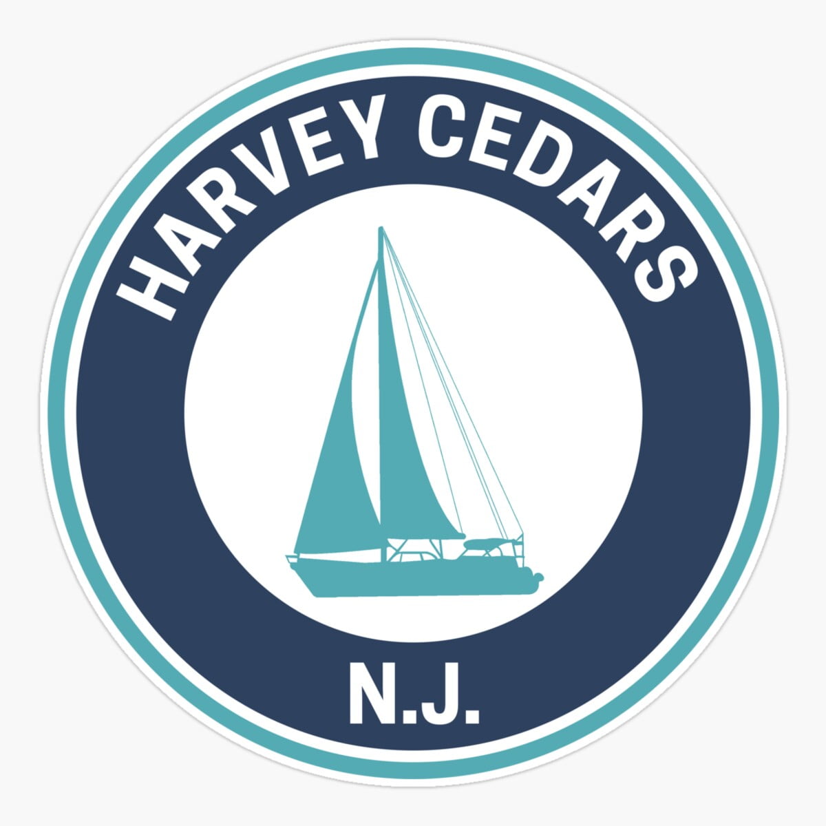 Onim Harvey Cedars New Jersey Sticker, Phone Decal Water Bottle ...