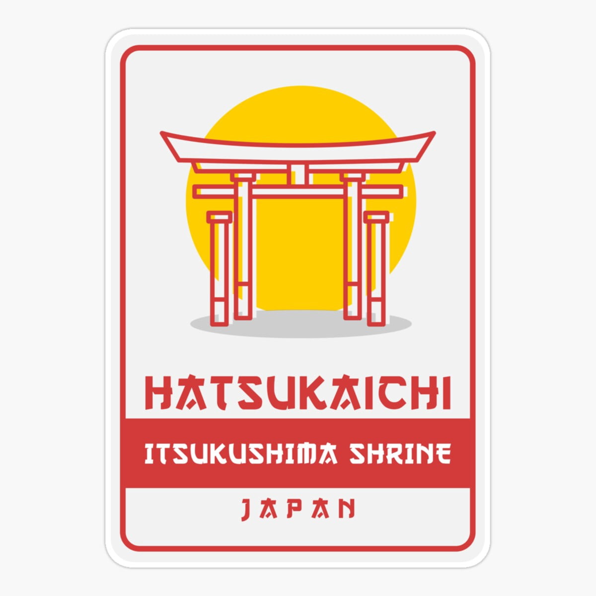 Onim Hatsukaichi - Itsukushima Shrine Sticker, Phone Decal Water Bottle ...