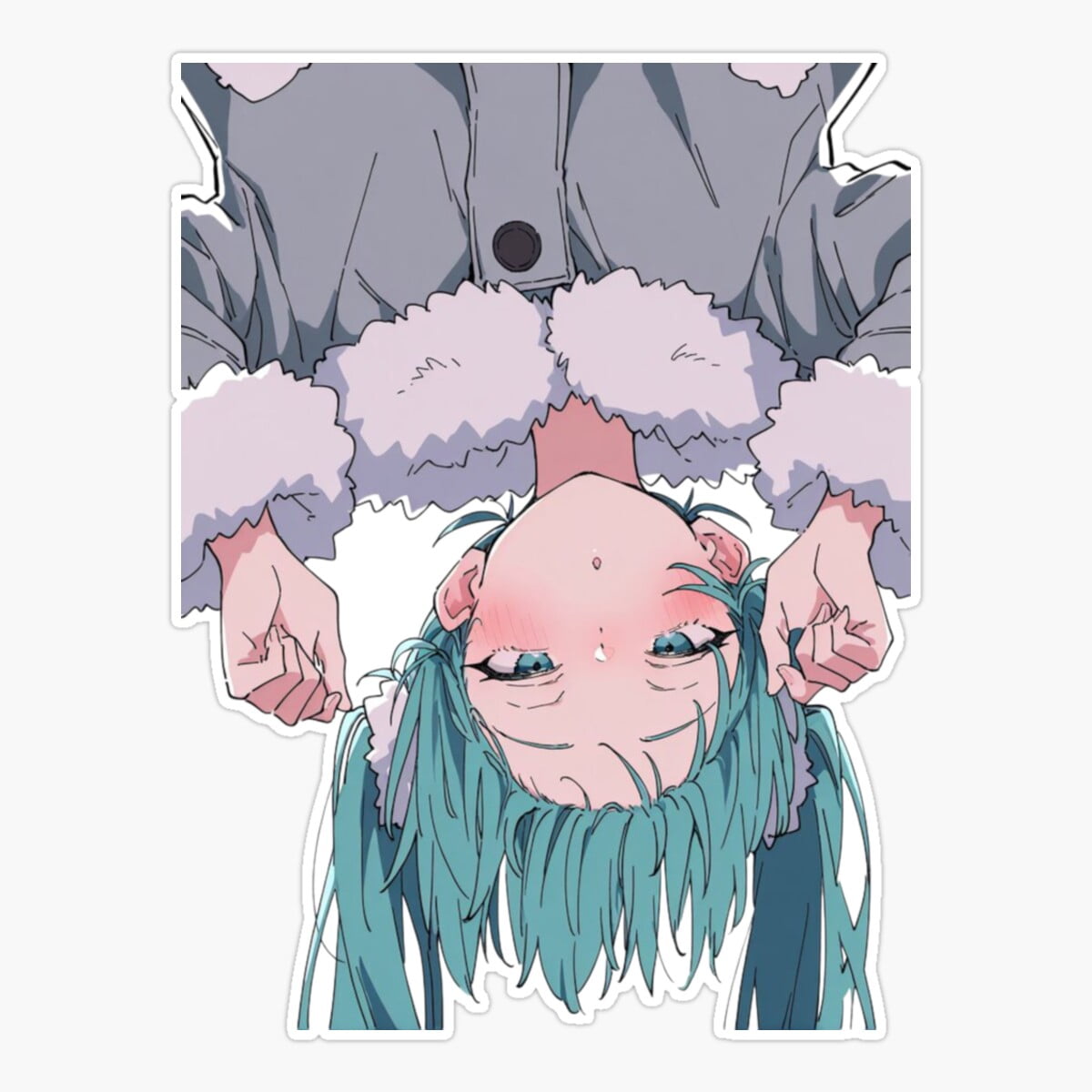 Onim Hatsune Miku Head Down Sticker, Phone Decal Water Bottle Stickers ...