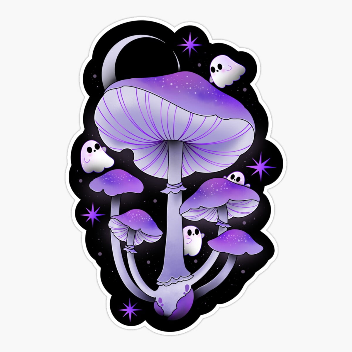Onim Haunted Mushrooms Sticker, Phone Decal Water Bottle Stickers Car ...