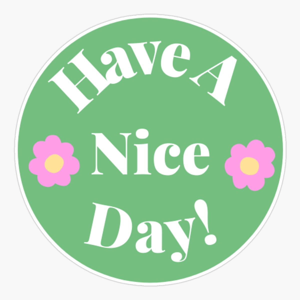 Onim Have A Nice Day Pastel Green & Pink Sticker, Phone Decal Water ...