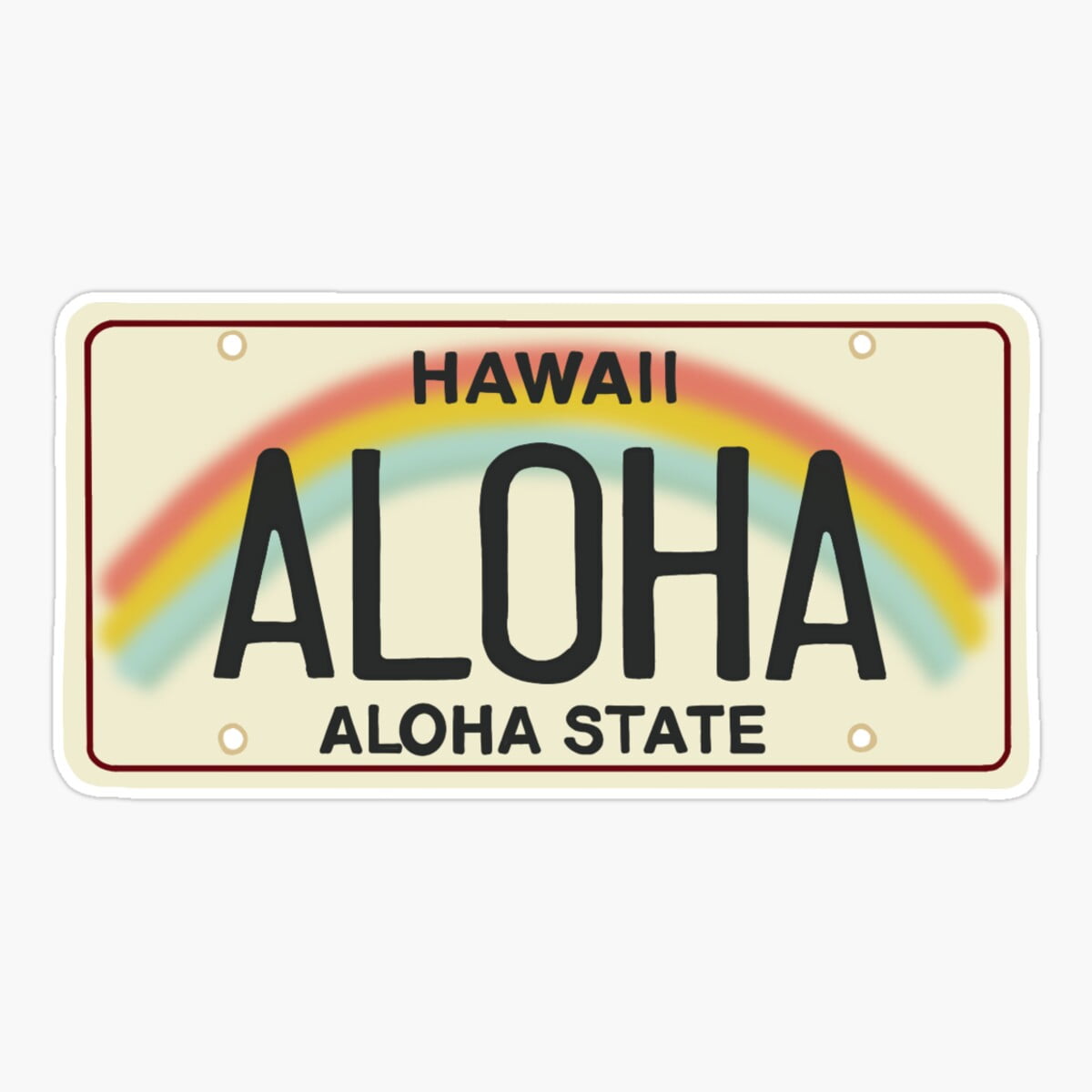 Onim Hawaii Aloha License Plate Sticker, Phone Decal Water Bottle ...