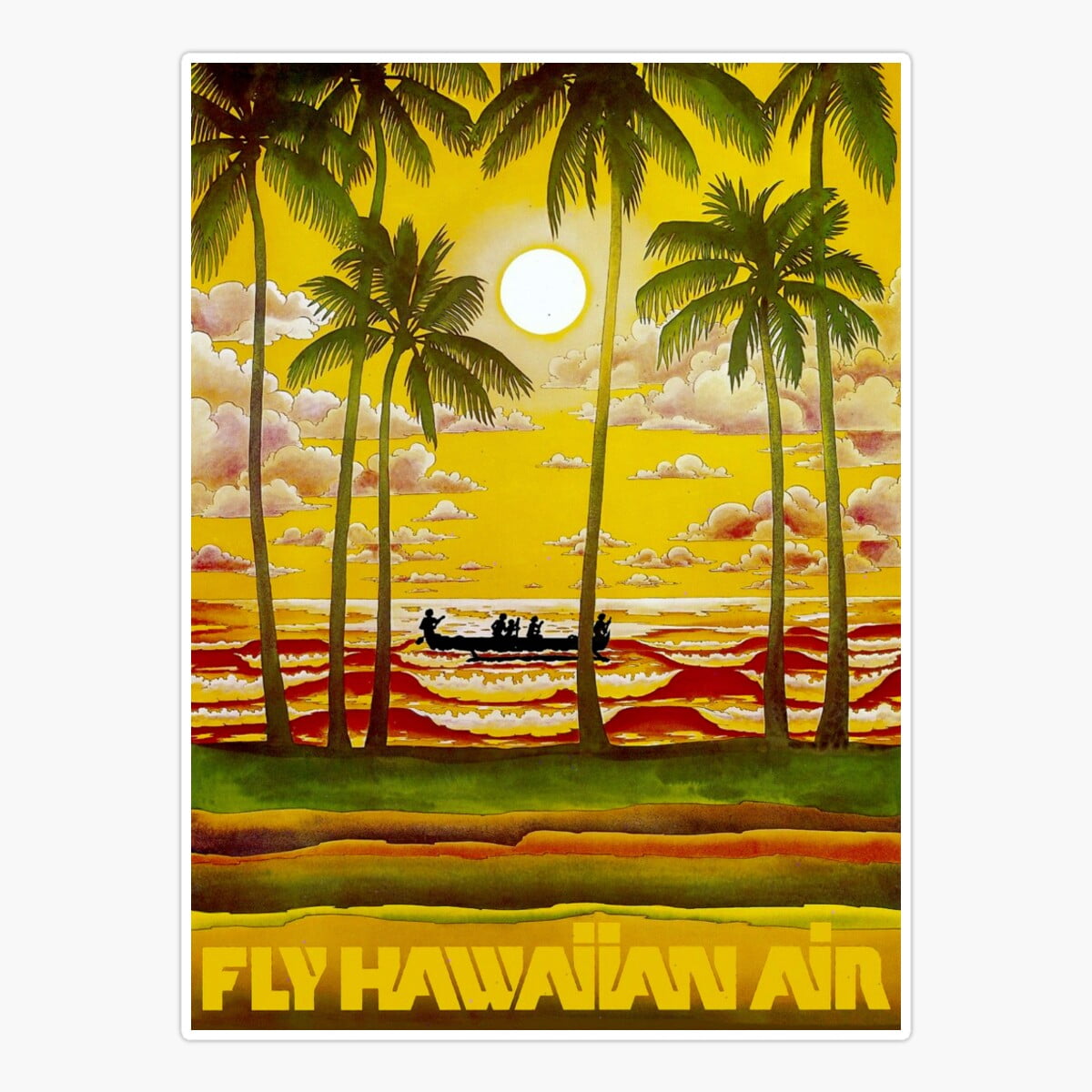 Onim Hawaiian Air; Travel And Tourism Print Sticker, Phone Decal Water ...