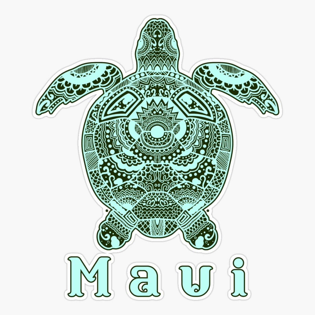 Onim Hawaiian Art Turtle Design, Hawaii Maui Sticker, Phone Decal Water ...