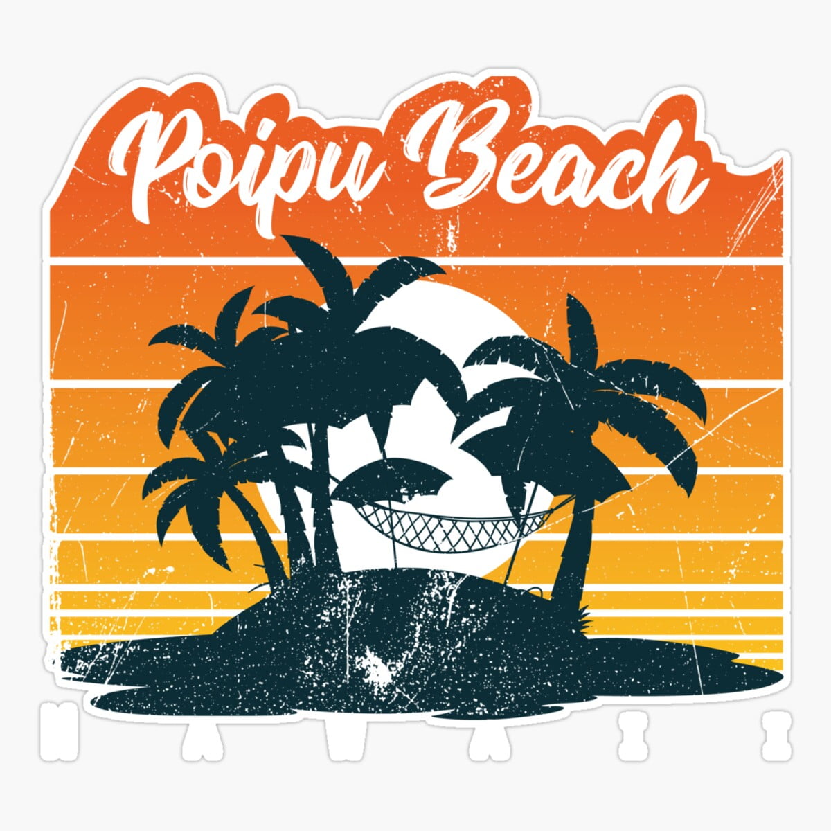 Onim Hawaiian Beach: Poipu Beach, Kauai (V1) Sticker, Phone Decal Water ...