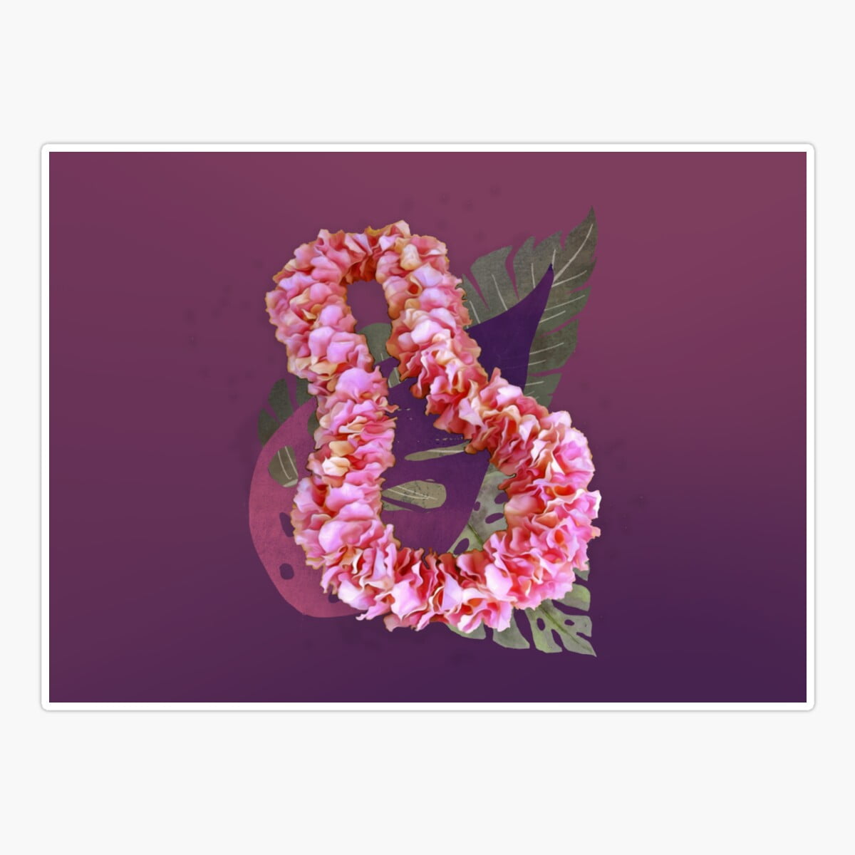 Onim Hawaiian Orchid Lei Sticker, Phone Decal Water Bottle Stickers Car ...