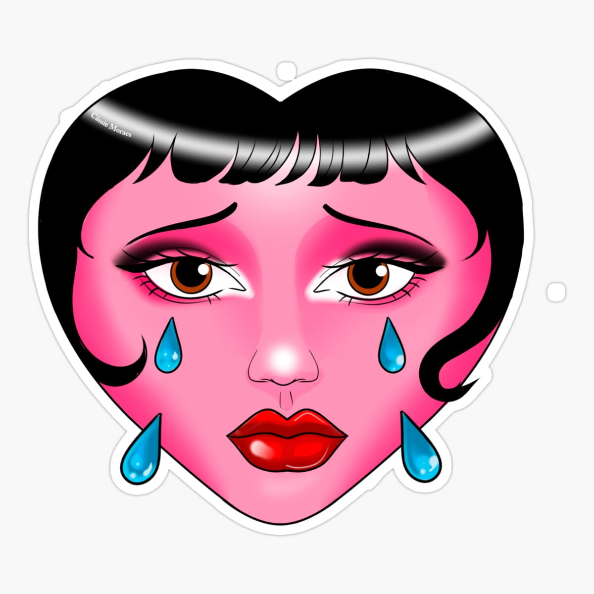 Onim Heart Crying Sticker, Phone Decal Water Bottle Stickers Car Decals ...