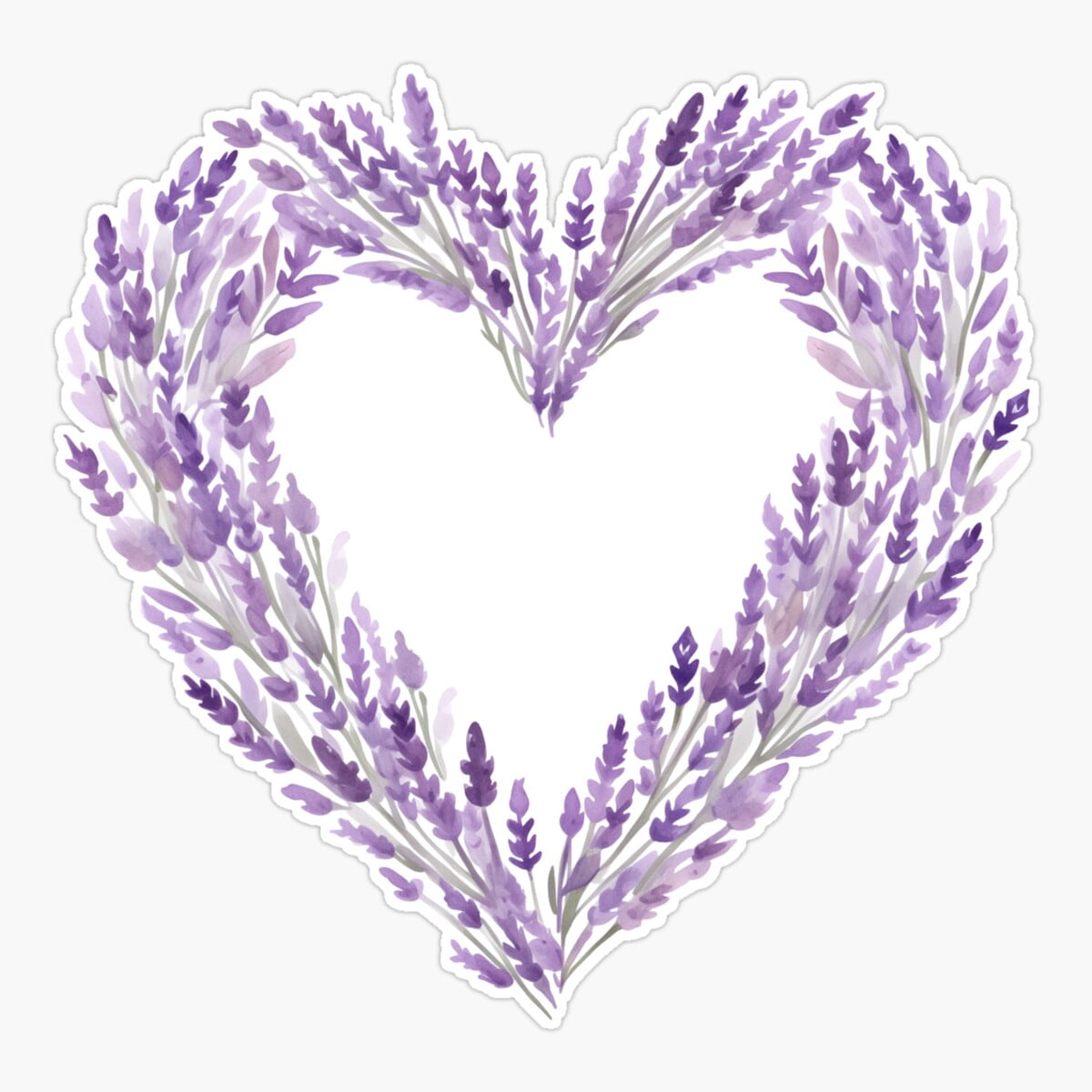 Onim Heart Shaped Lavender Sticker, Phone Decal Water Bottle Stickers ...