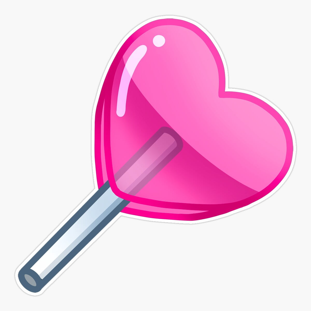 Onim Heart Shaped Pink Lollipop Sticker, Phone Decal Water Bottle ...
