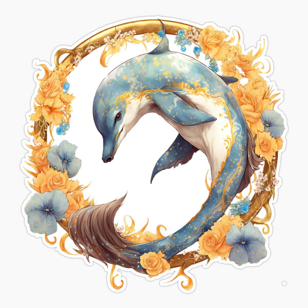 Onim Heavenly Dolphin Sticker, Phone Decal Water Bottle Stickers Car ...