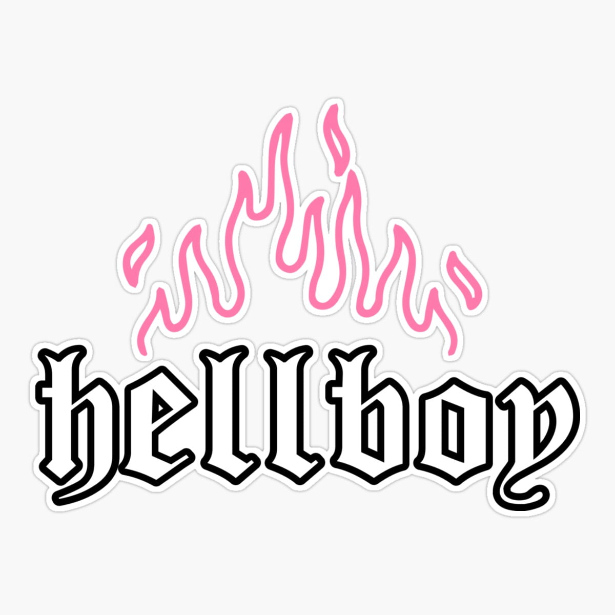 Onim Hellboy Flames Pink Sticker, Phone Decal Water Bottle Stickers Car ...