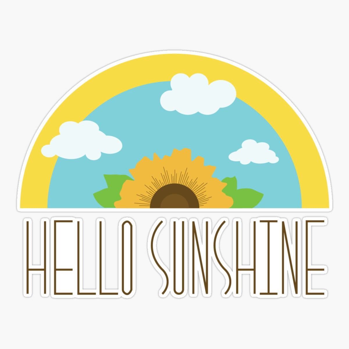Onim Hello Sunshine || Sunflower Landscape Sticker, Phone Decal Water ...