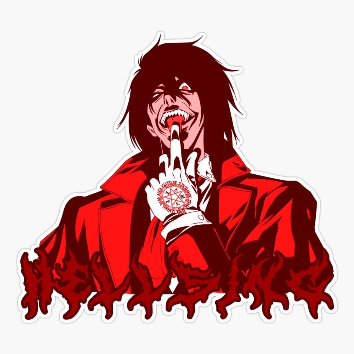Onim Hellsing - Alucard Sticker, Phone Decal Water Bottle Stickers Car ...