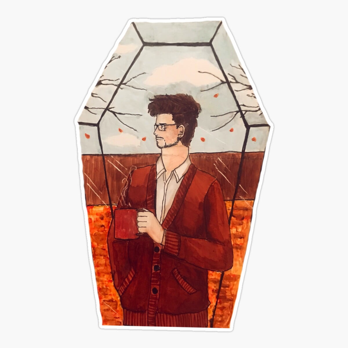 Onim Henrik Coffin Window Sticker, Phone Decal Water Bottle Stickers ...