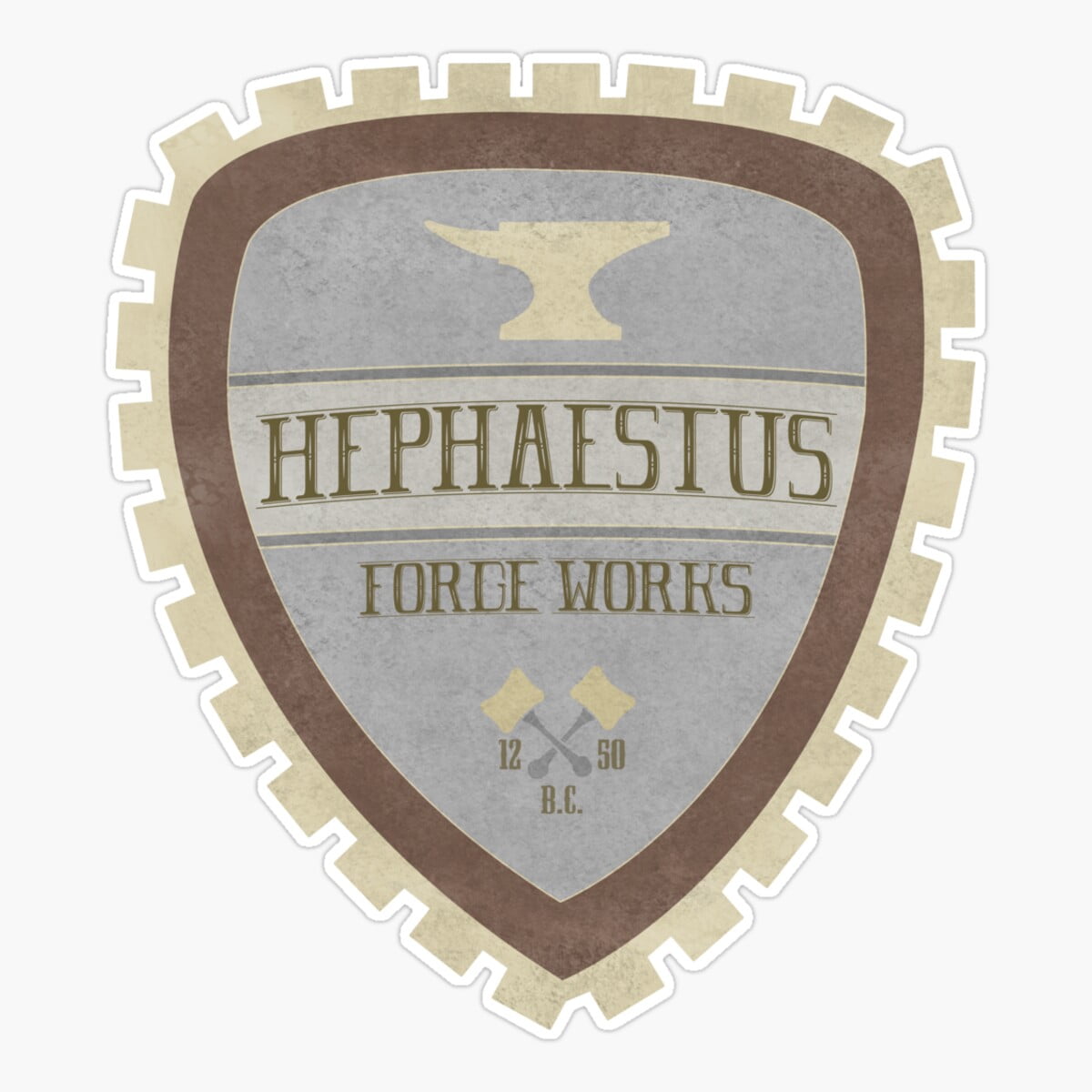 Onim Hephaestus Forge Works Retro Greek God Logo Sticker, Phone Decal Water Bottle Stickers Car ...