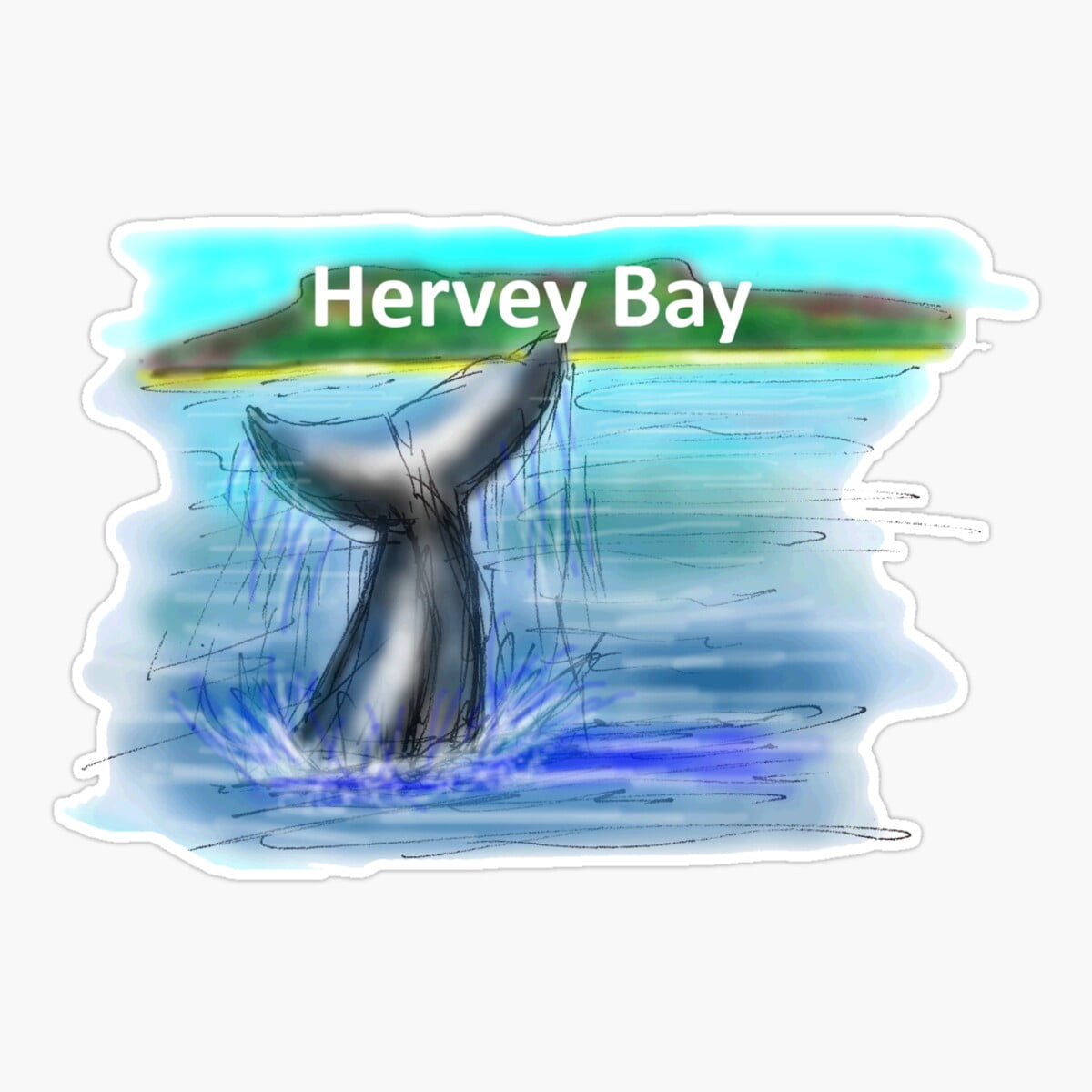 Onim Hervey Bay Sticker, Phone Decal Water Bottle Stickers Car Decals ...