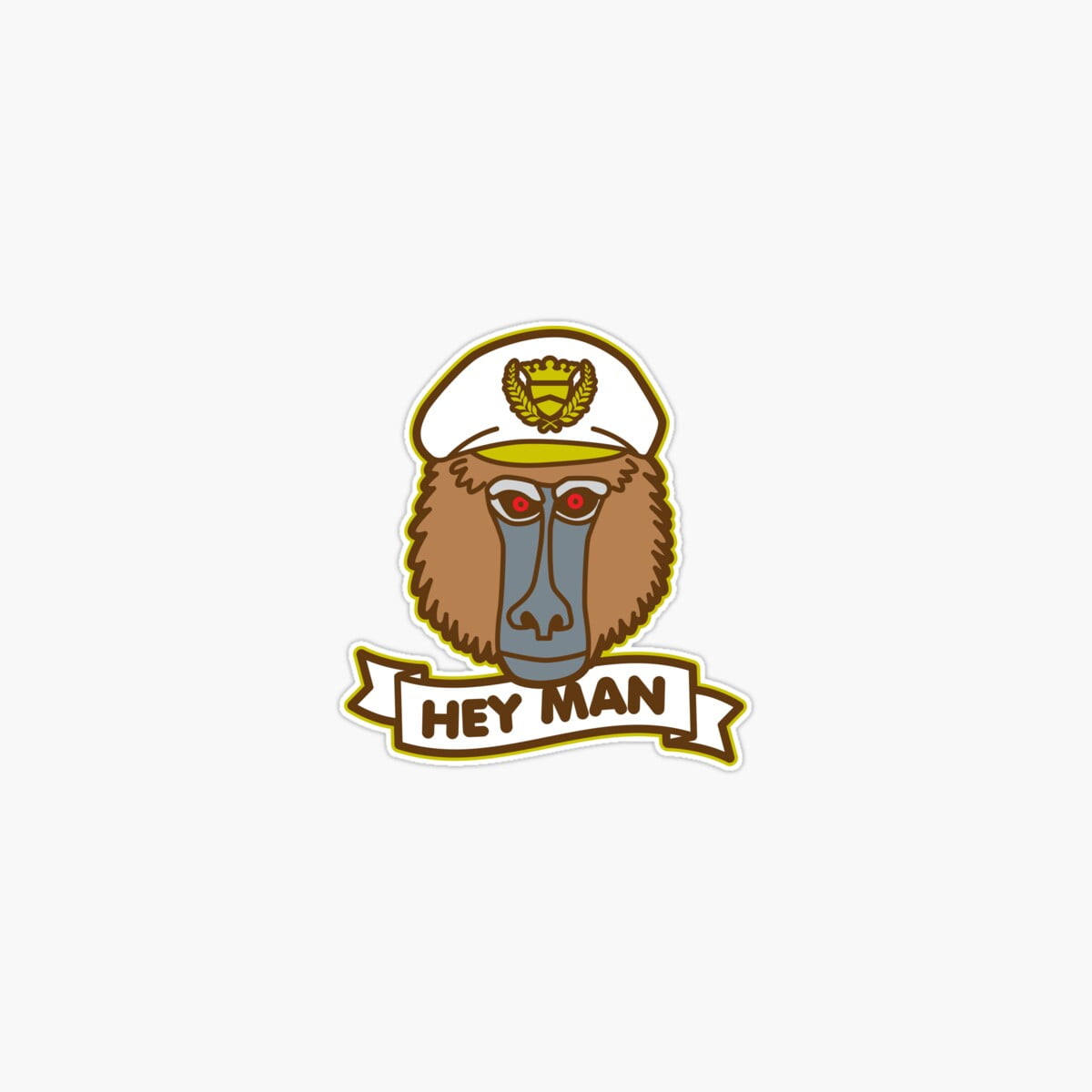 Onim Hey Man Baboon Sticker - Walmart.com
