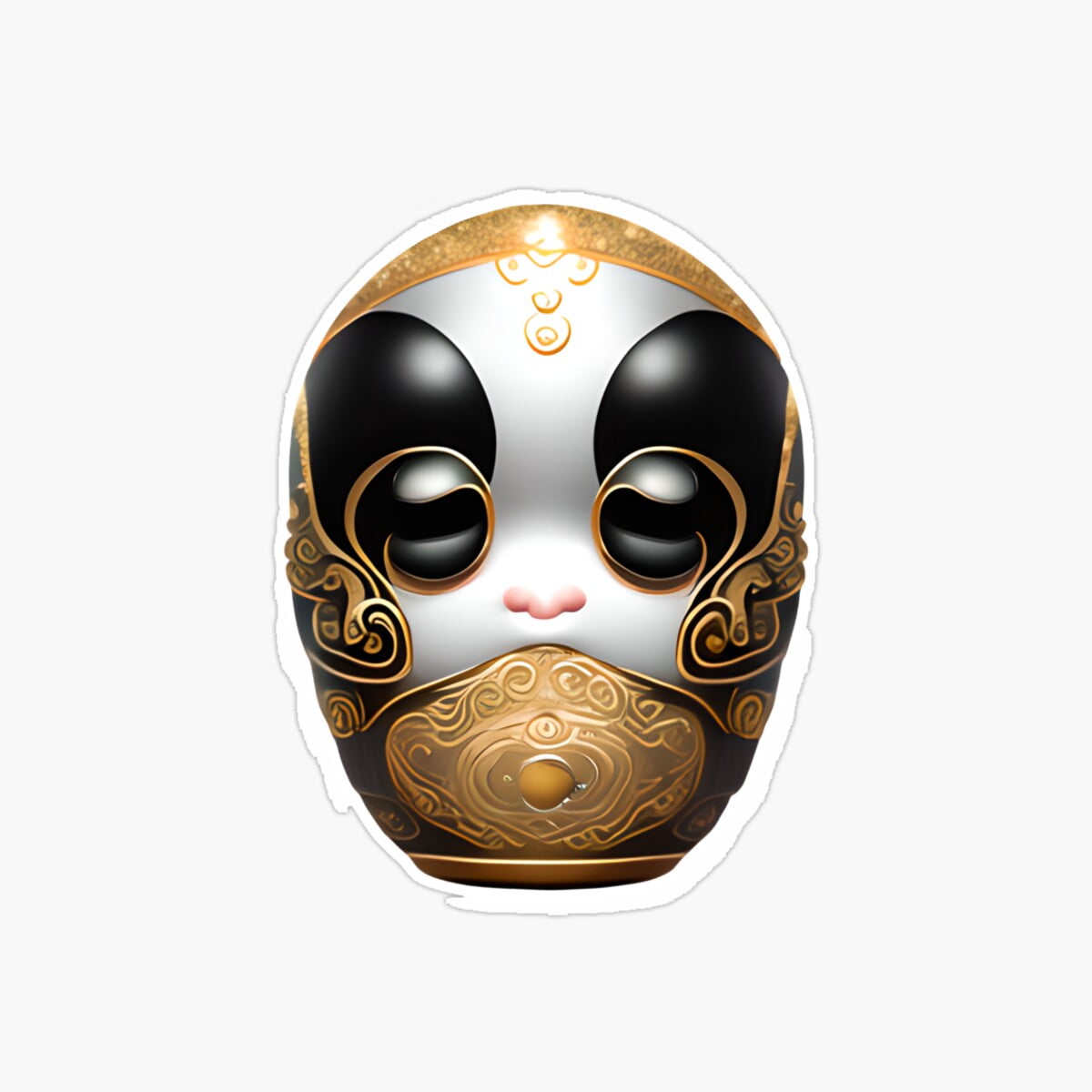 Onim Highlighted Daruma Doll For Perseverance And Good Luck Sticker ...