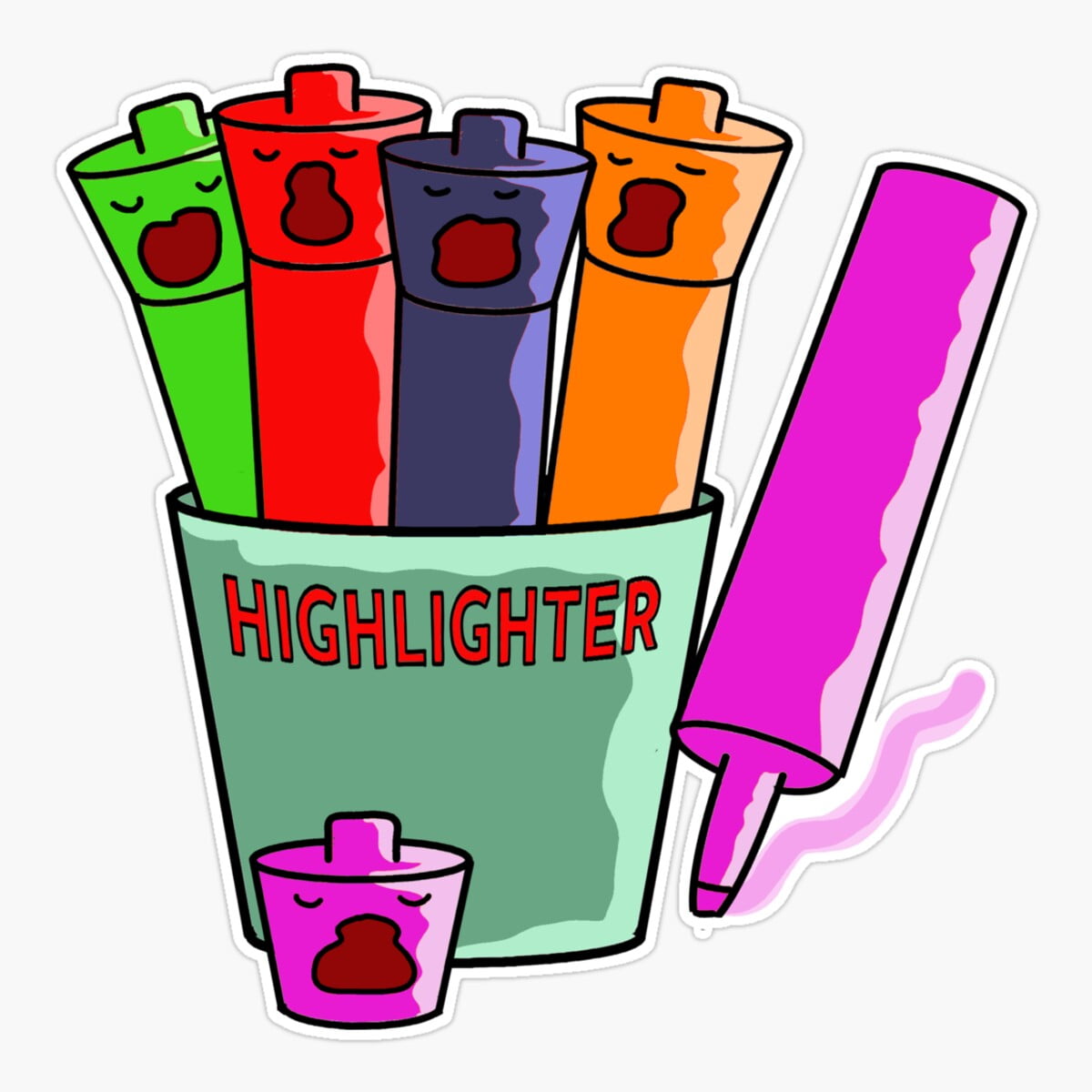 Onim Highlighter Label Sticker, Phone Decal Water Bottle Stickers Car ...