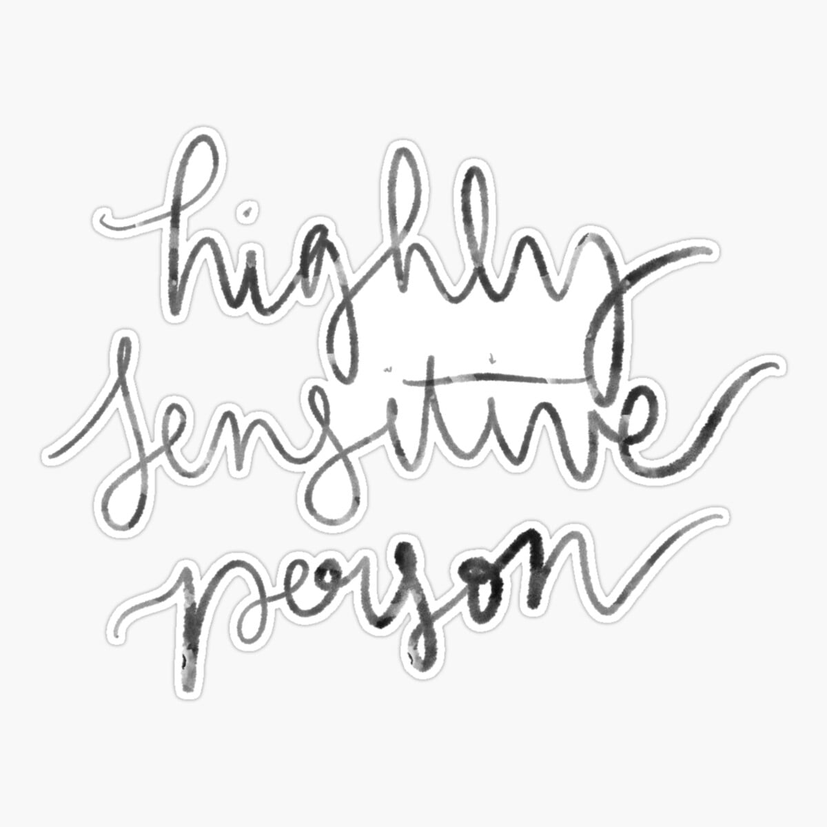 Onim Highly Sensitive Person - Black Sticker, Phone Decal Water Bottle ...