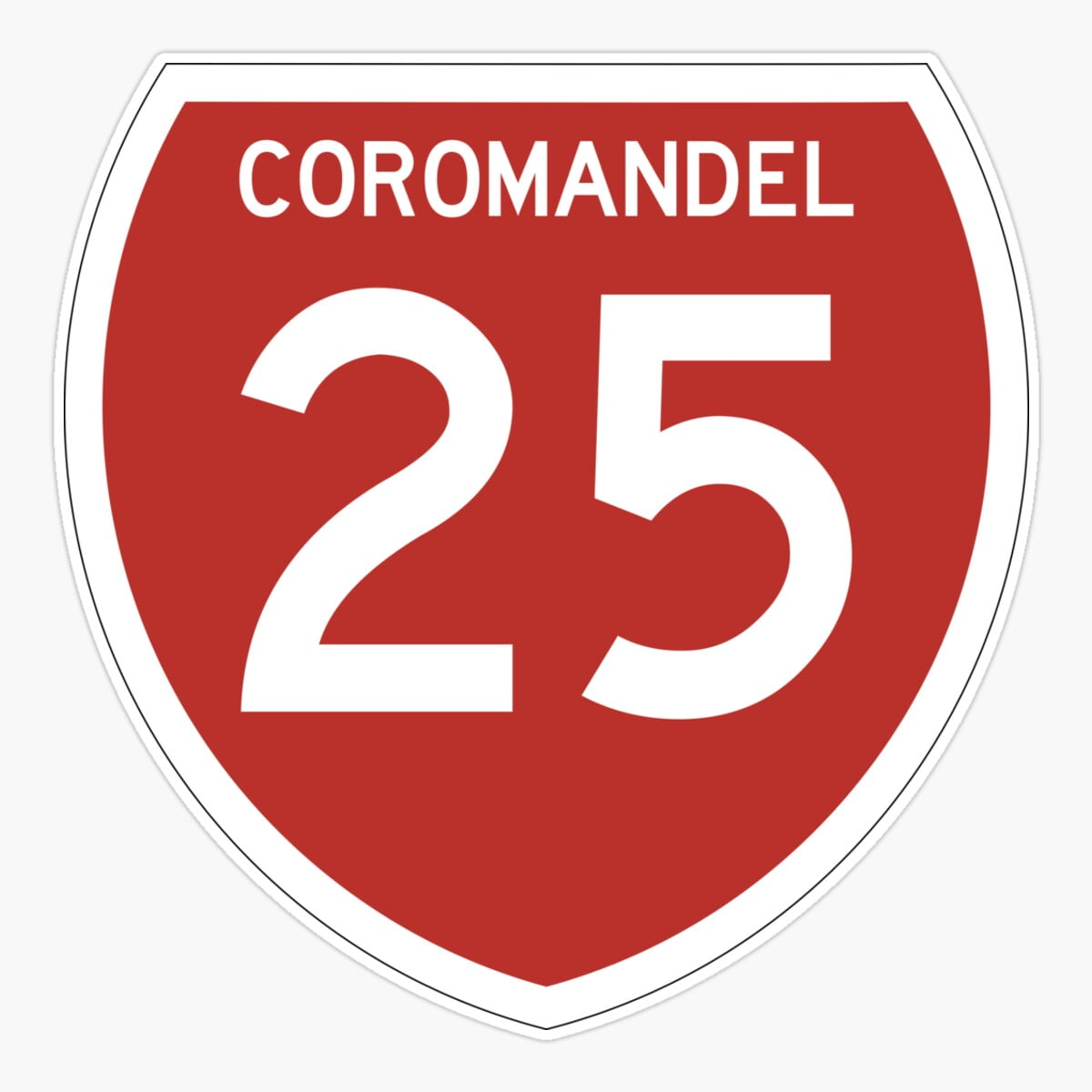 Onim Highway 25, Coromandel, New Zealand Sticker, Phone Decal Water ...