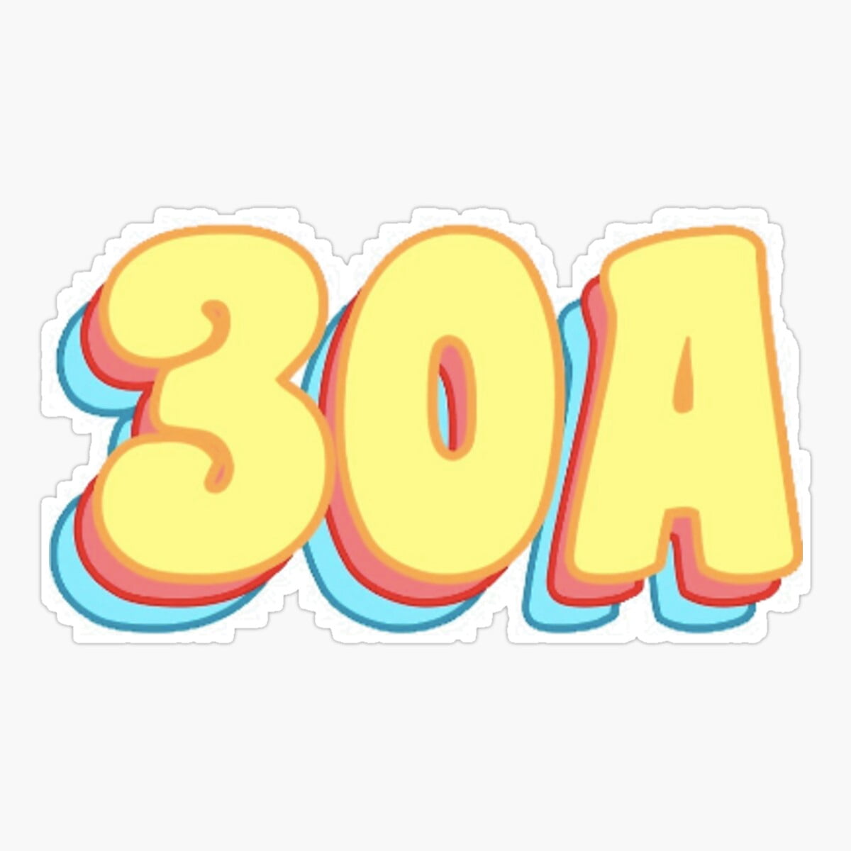 Onim Highway 30A Sticker, Phone Decal Water Bottle Stickers Car Decals ...