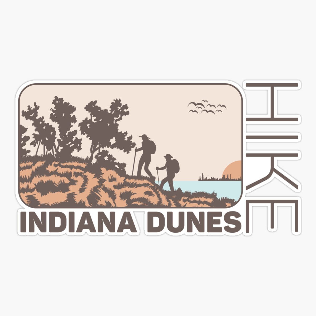 Onim Hike Indiana Dunes Sticker, Phone Decal Water Bottle Stickers Car ...