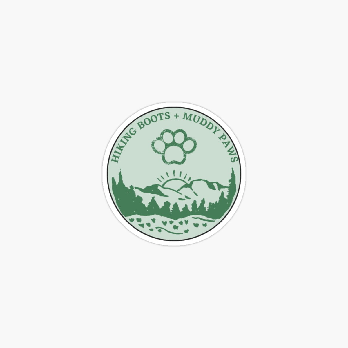 Onim Hiking Boots And Muddy Paws Sticker Sticker, Phone Decal Water ...