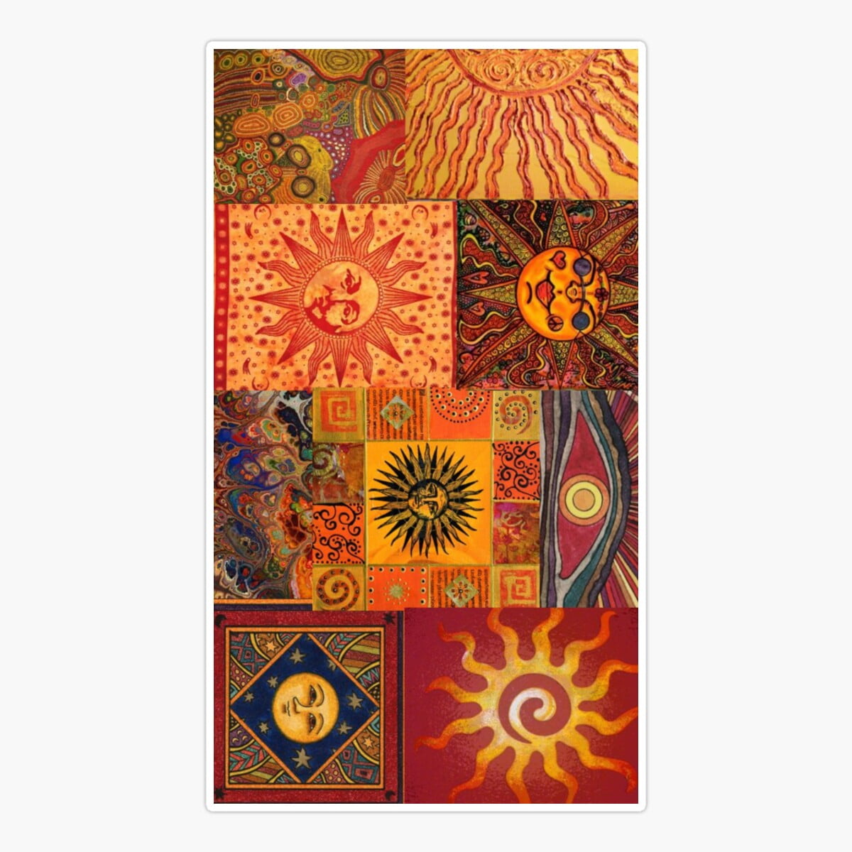 Onim Hippie Whimsigoth Patchwork Sticker, Phone Decal Water Bottle ...