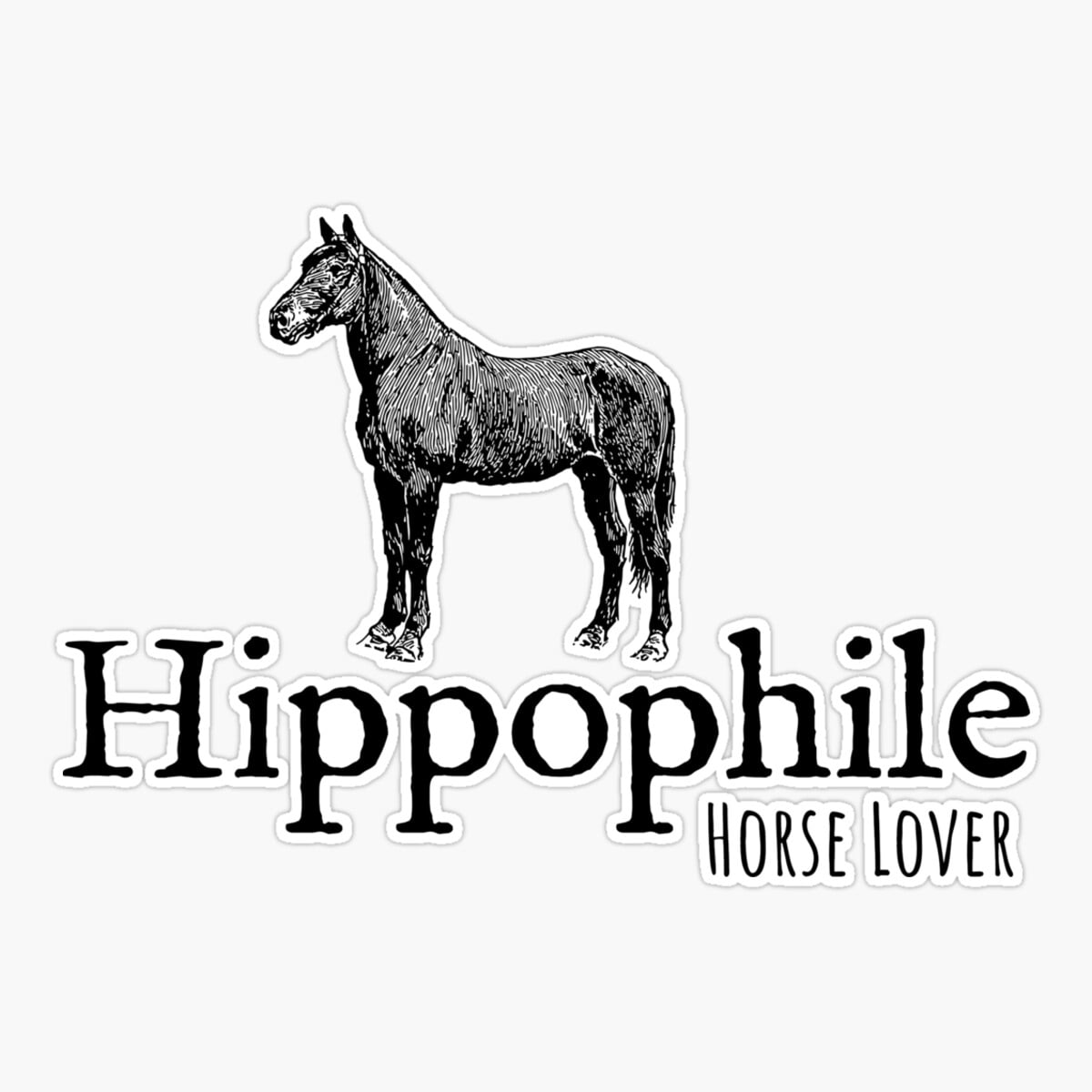 Onim Hippophile Dark Academia Horse Lover Sticker, Phone Decal Water ...