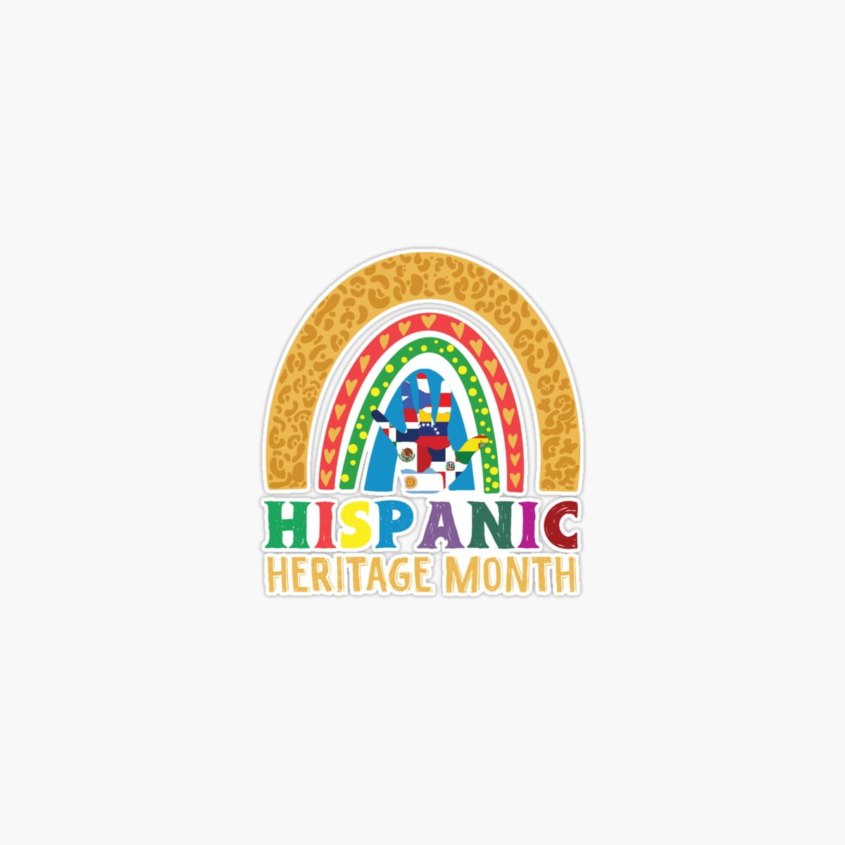 Onim Hispanic Heritage Month Hispanic Pride Rainbow Sticker - Walmart.com