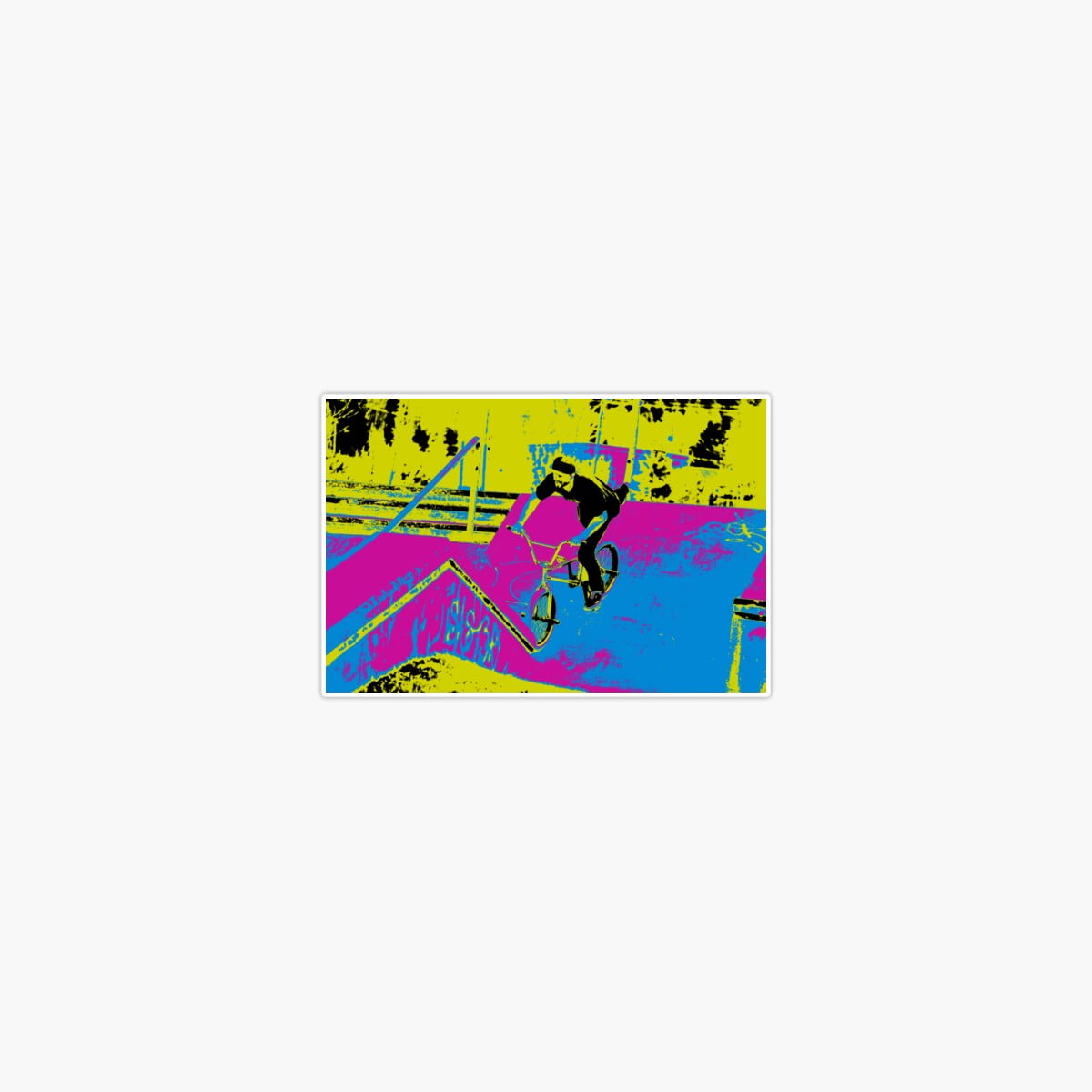 Onim Hitting The Ramp - Bmx Biker Sticker, Phone Decal Water Bottle ...