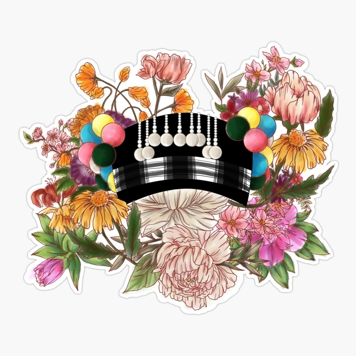 Onim Hmong Pom Pom Coin Hat Sticker, Phone Decal Water Bottle Stickers ...