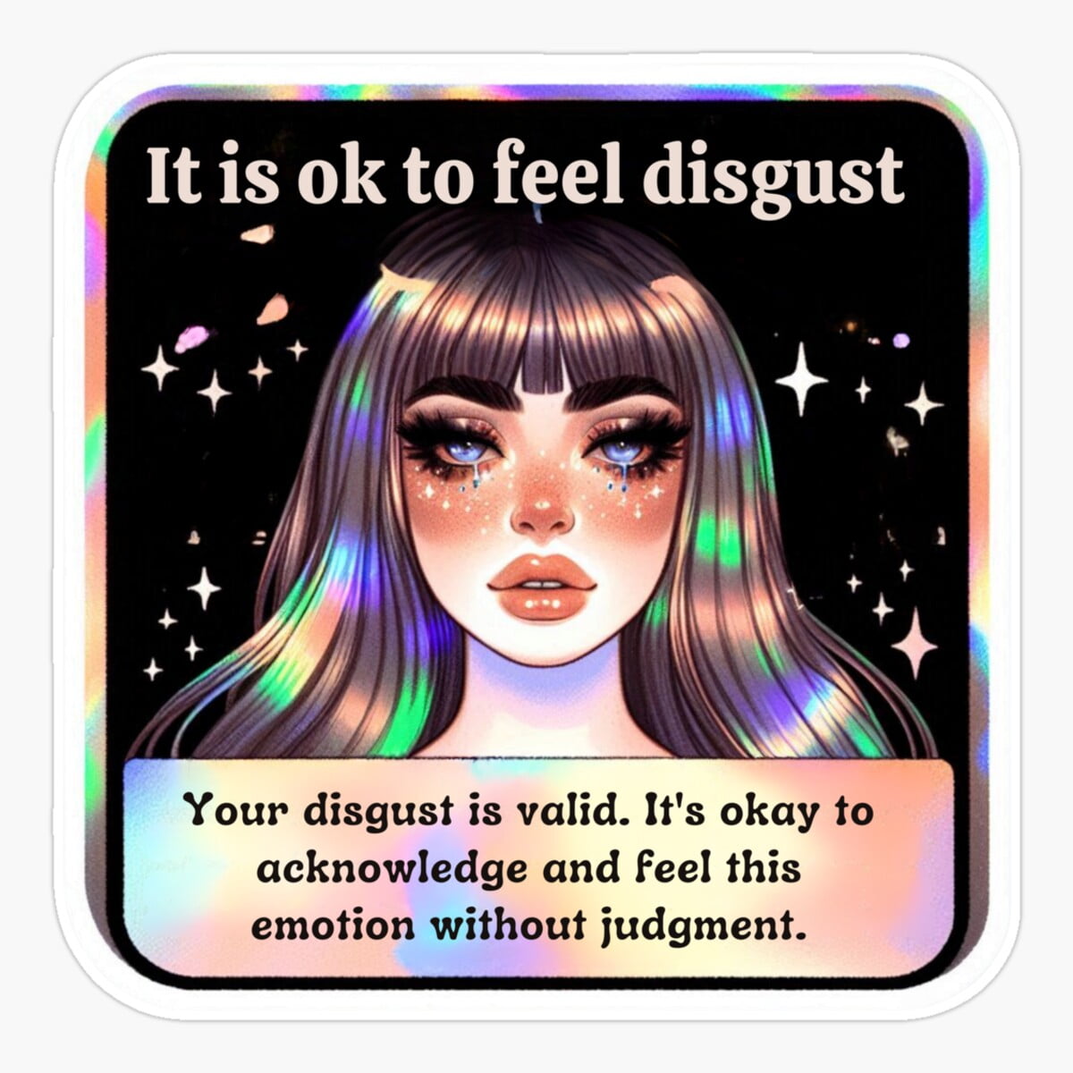 Onim Holographic Watercolor Sticker: Accepting Disgust, Embracing ...