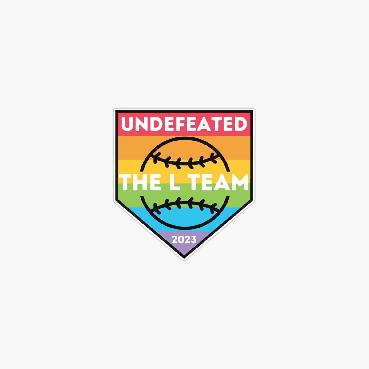 Onim Homeplate Rainbow Undefeated 2023 Softball Of The L Team Sticker ...