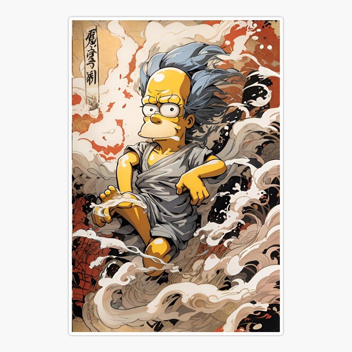 Onim Homer Simpson'S Japanese Comic Expression Sticker, Phone Decal ...
