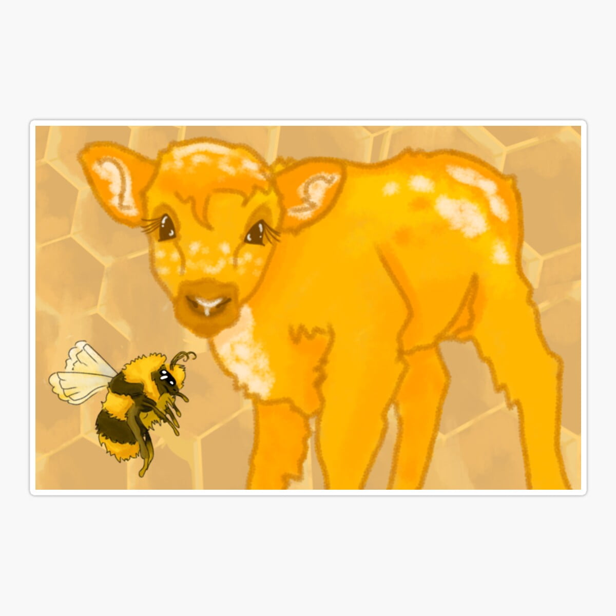 Onim Honey Bee Cow Sticker, Phone Decal Water Bottle Stickers Car ...