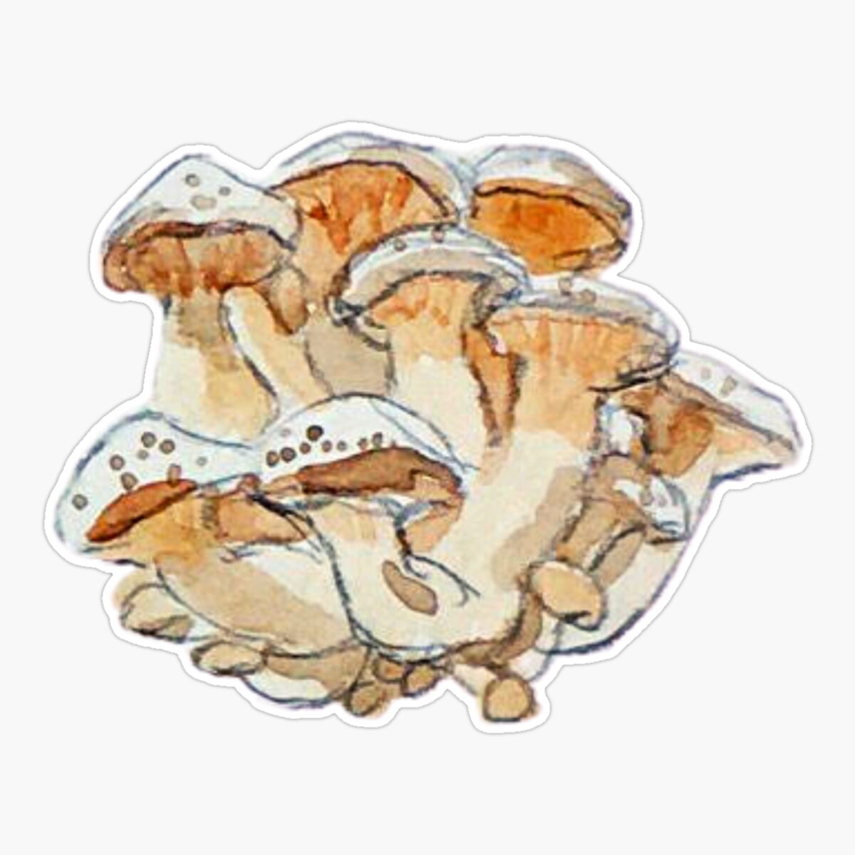 Onim Honey Mushroom Clump - Watercolor Mushrooms Sticker, Phone Decal ...