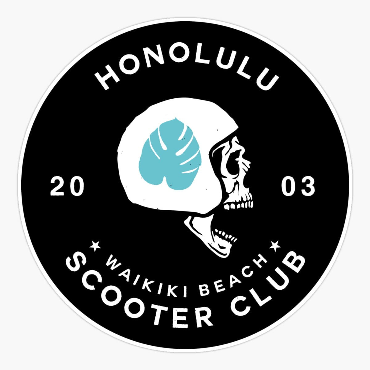 Onim Honolulu Scooter Club Sticker, Phone Decal Water Bottle Stickers ...