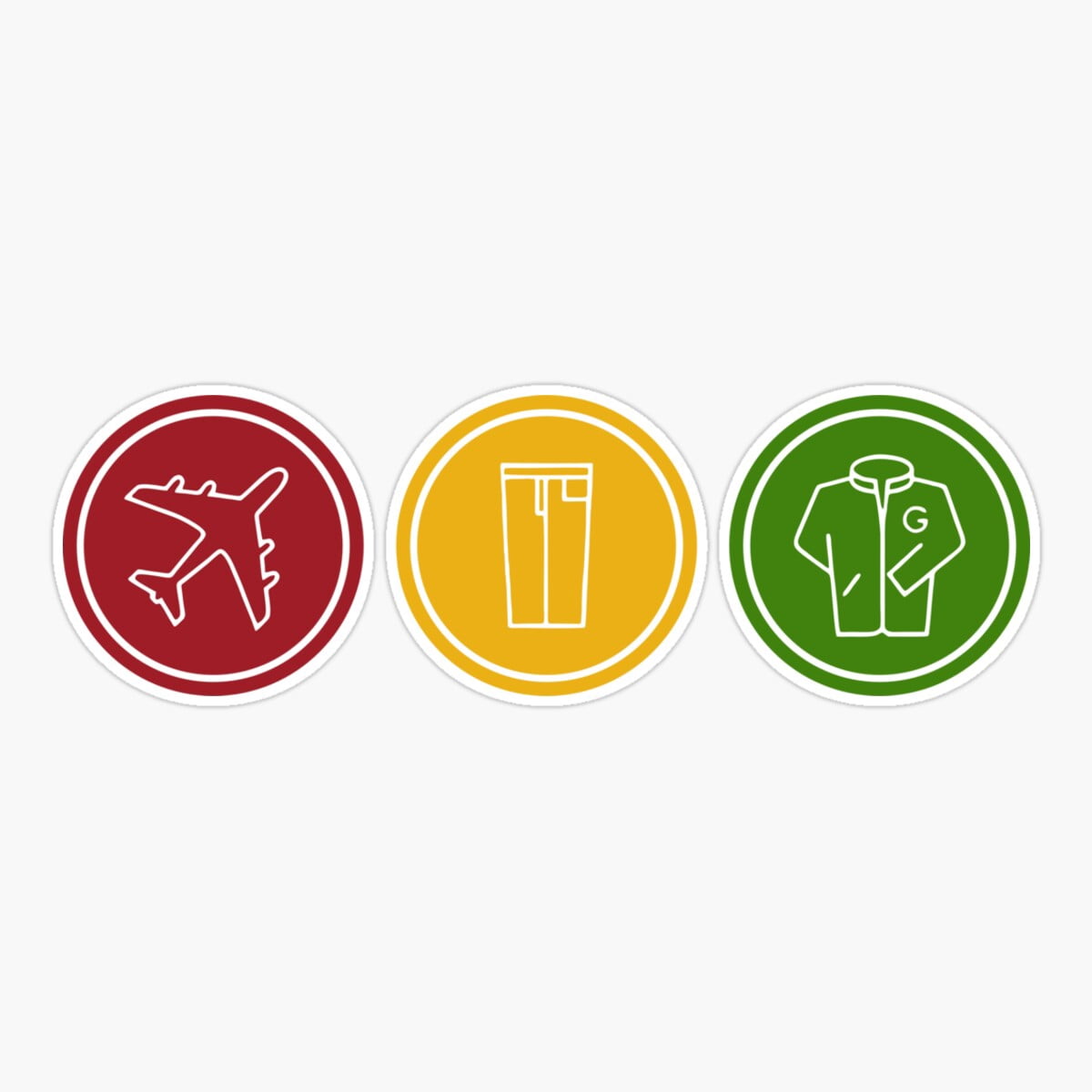 Onim Horizontal Plane Pant Jacket Sticker, Phone Decal Water Bottle ...
