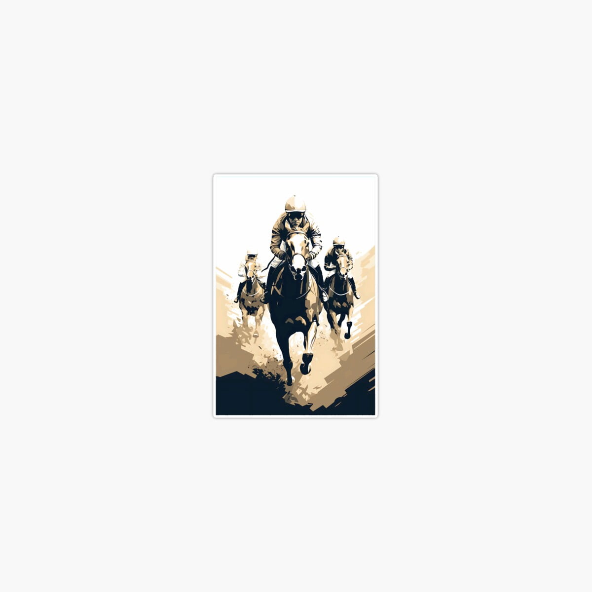 Onim Horse Racing Horses And Riders Active Sticker, Phone Decal Water ...