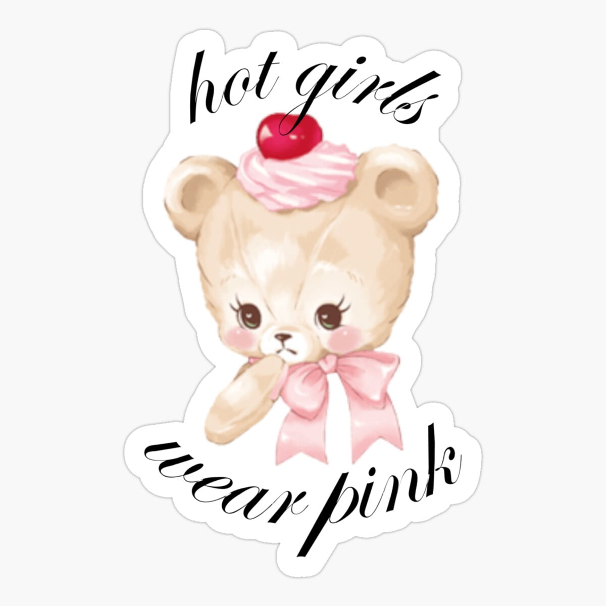 Onim Hot Girls Wear Pink Sticker, Phone Decal Water Bottle Stickers Car ...