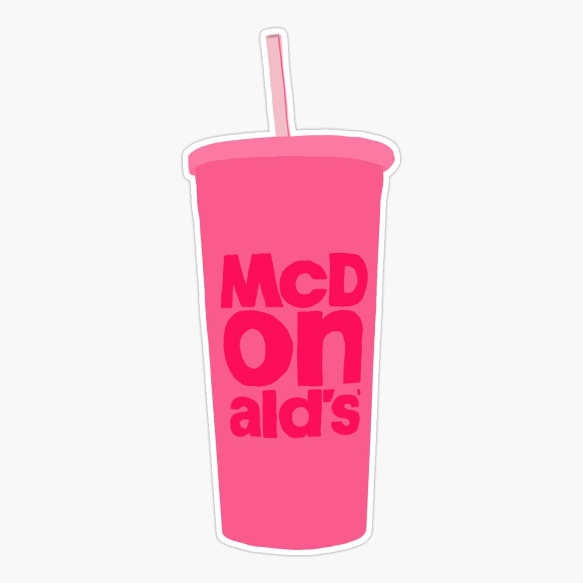 Onim Hot Pink Mcdonald’S Soda Sticker, Phone Decal Water Bottle ...