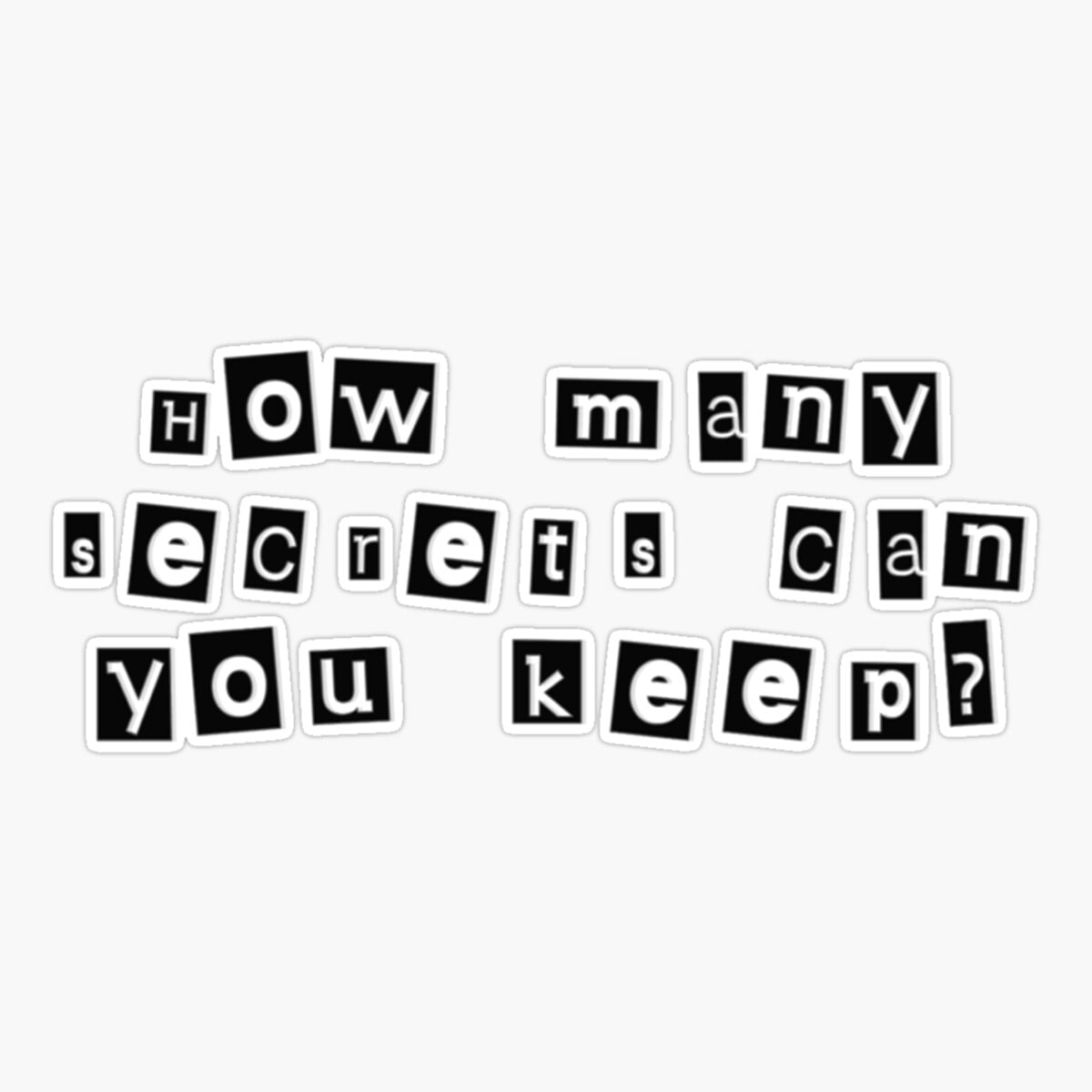 Onim How Many Secrets Can You Keep Sticker, Phone Decal Water Bottle ...