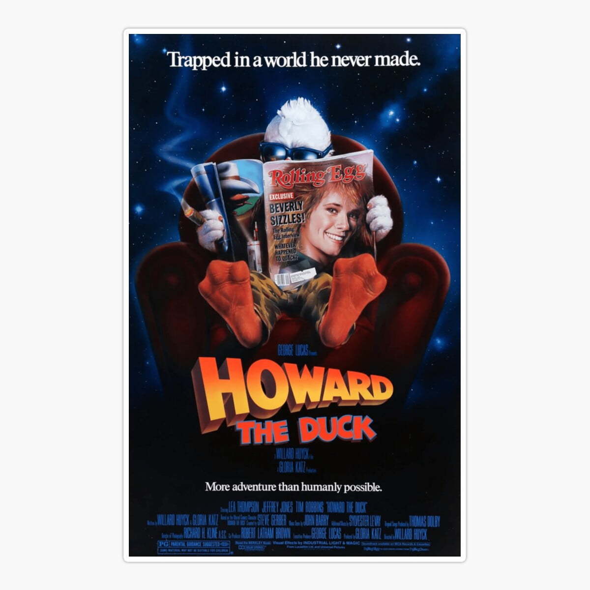 Onim Howard The Duck Sticker, Phone Decal Water Bottle Stickers Car ...