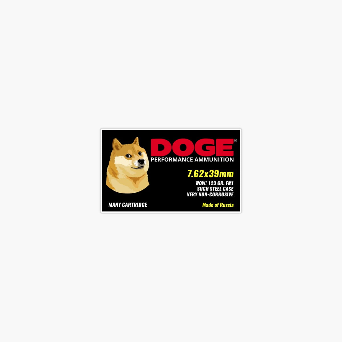 Onim Hq Doge Russian Ammo Meme Sticker, Phone Decal Water Bottle Stickers Car Decals, Funny ...