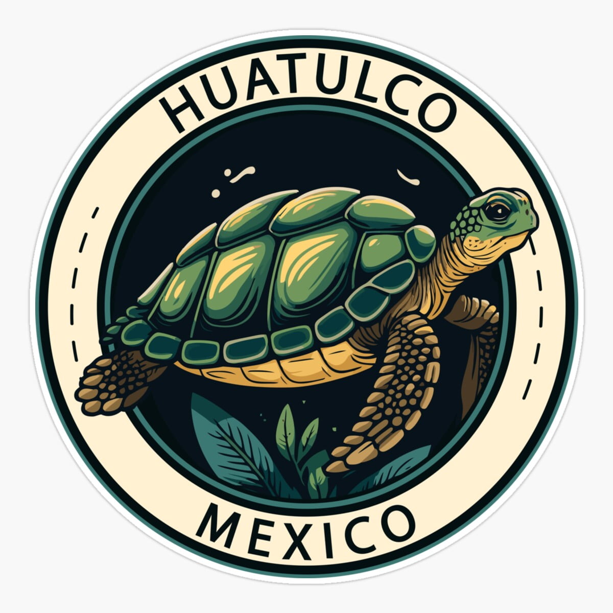 Onim Huatulco Mexico Turtle Badge Sticker, Phone Decal Water Bottle ...