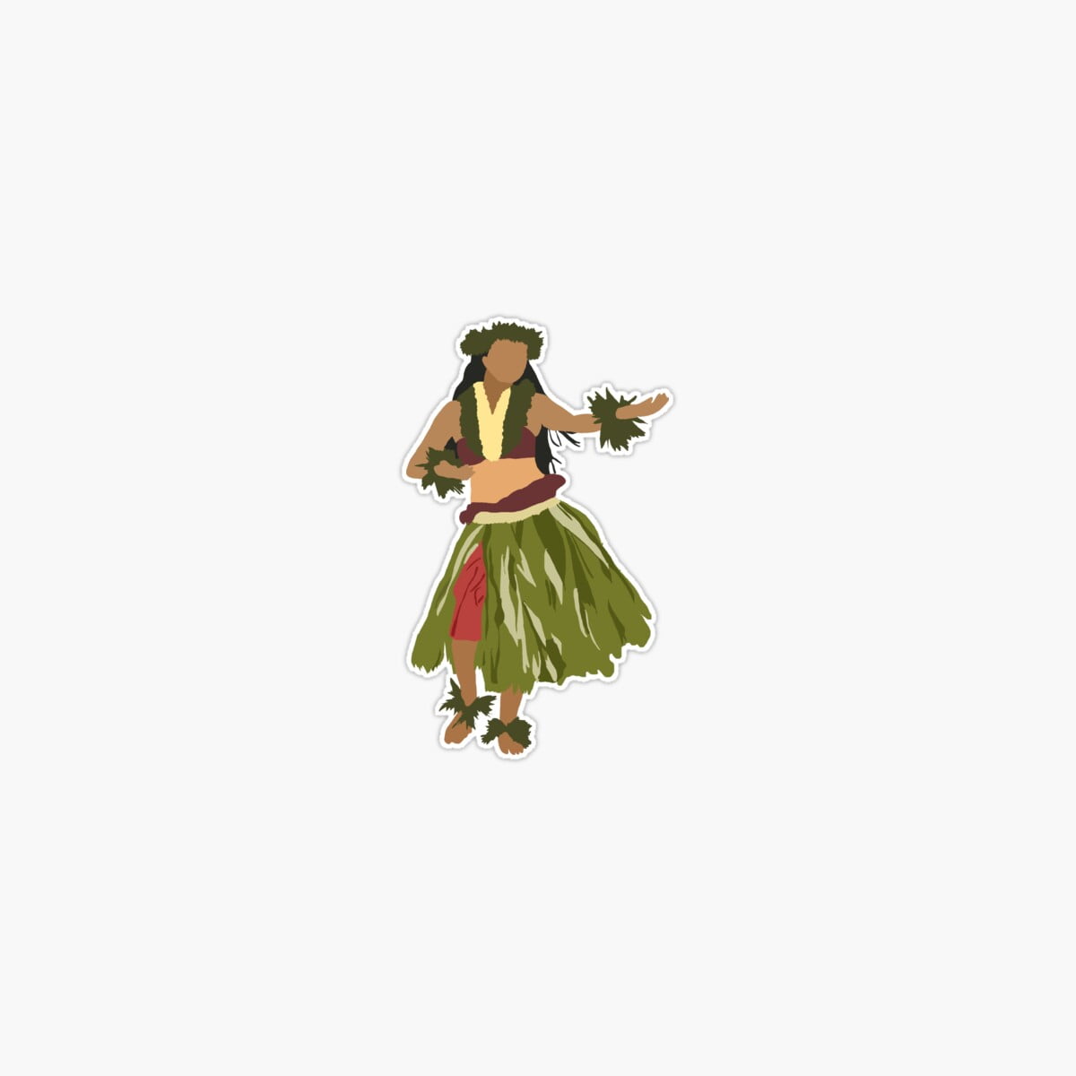 Onim Hula Dancer Sticker, Phone Decal Water Bottle Stickers Car Decals ...